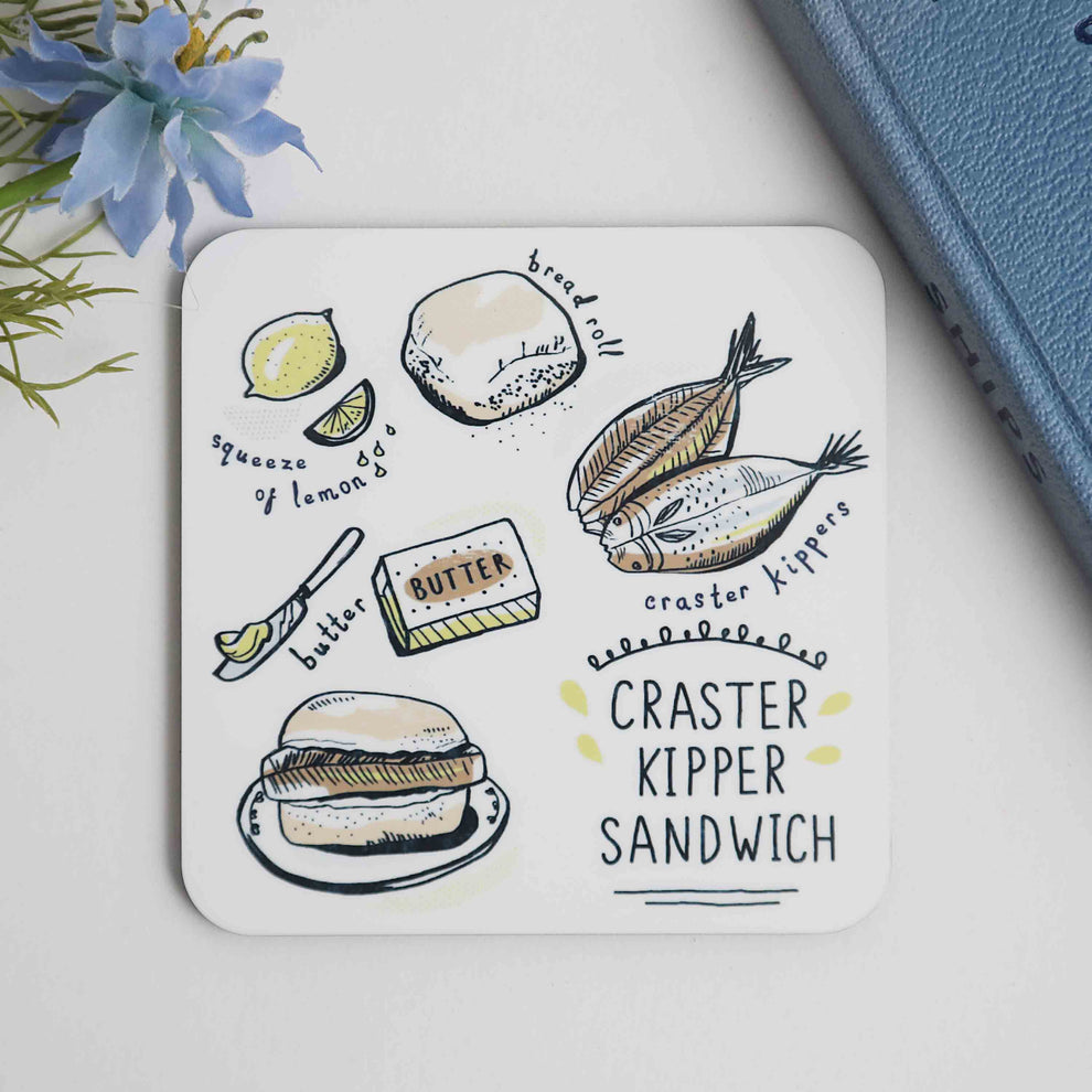 Craster Kipper Sandwich Coaster – For The Love Of The North